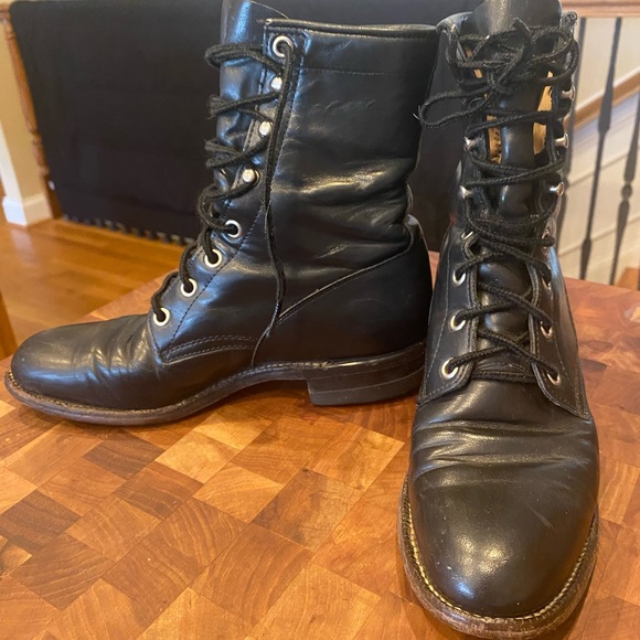 Justin Boots | Shoes | Justin Roper Black Laceup 5 2a L 56 Leather ...